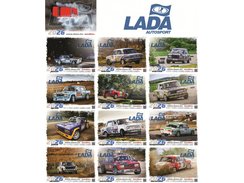 LADA AUTÓSPORT 2026 FALINAPTÁR A3 méret